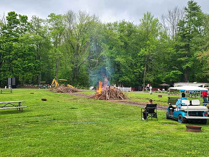 Community bonfires bring people together in ways that social media never could, with actual warmth to boot.