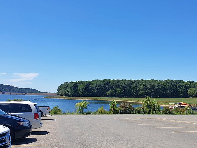 The parking lot view alone is better than most people's actual vacation photos from last year.