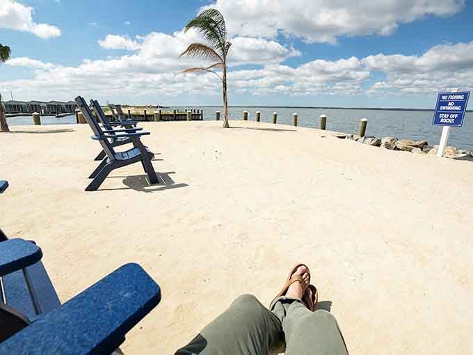 Lounge chairs on the beach let you pretend you're shipwrecked, minus the actual survival stress.