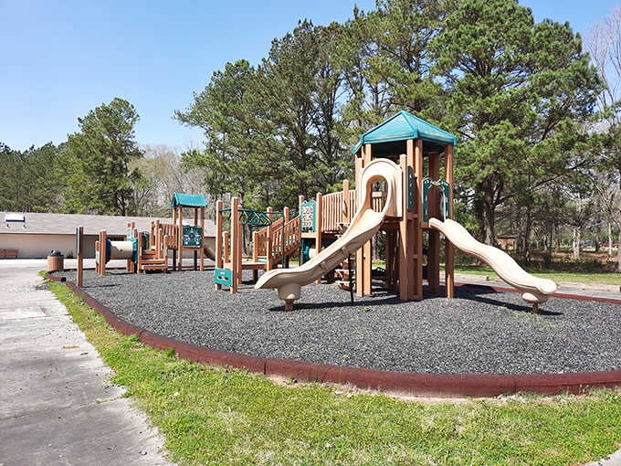 A playground for the kids means parents can actually relax, knowing everyone's entertained at this family-friendly park.