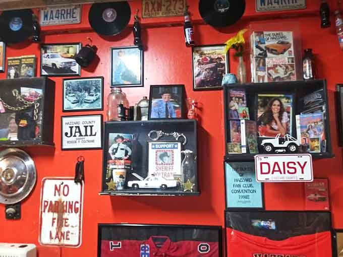 Orange walls covered in cast photos and memorabilia create an immersive experience worth savoring completely.