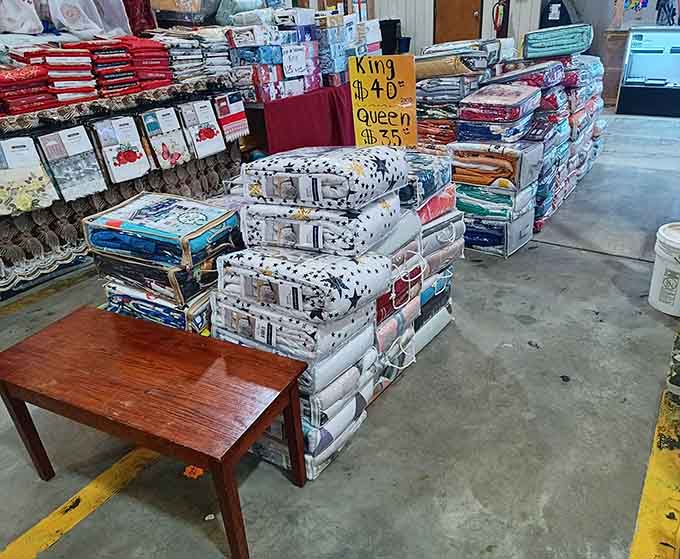 Bedding sets stacked high enough to build a comfortable fortress, and honestly, why wouldn't you want that?