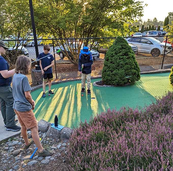 Families creating memories one putt at a time, surrounded by scenery that makes everyone smile naturally.