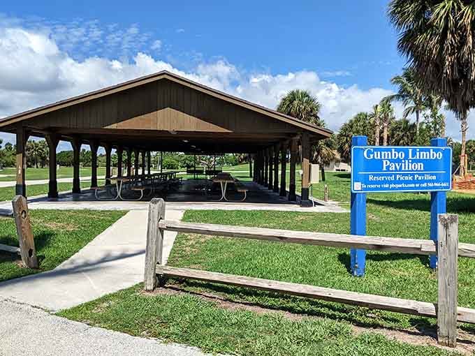 The Gumbo Limbo Pavilion: where your potato salad gets an ocean view upgrade.