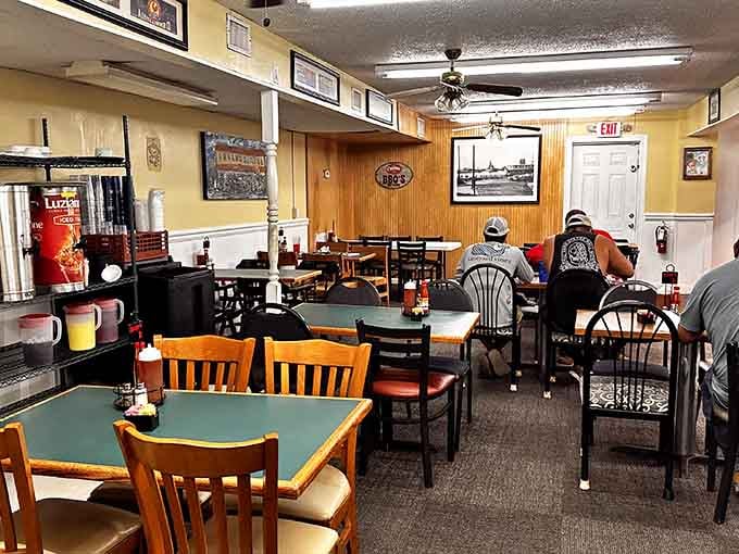 The dining room fills up fast because word travels quickly when the food is this consistently good.