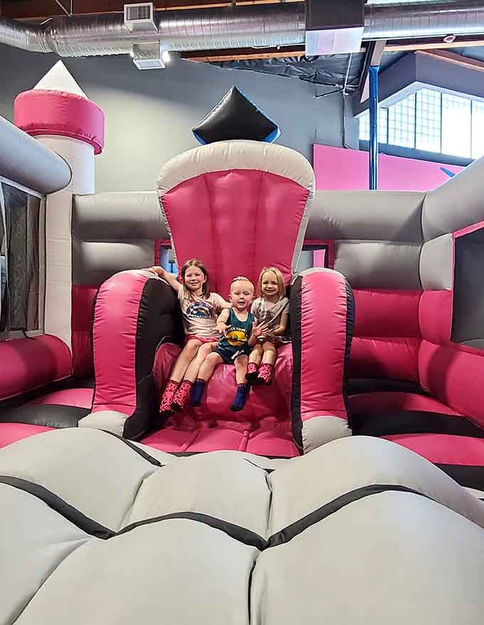 Rule your inflatable kingdom from this majestic throne, because every adventure park needs proper royal seating.