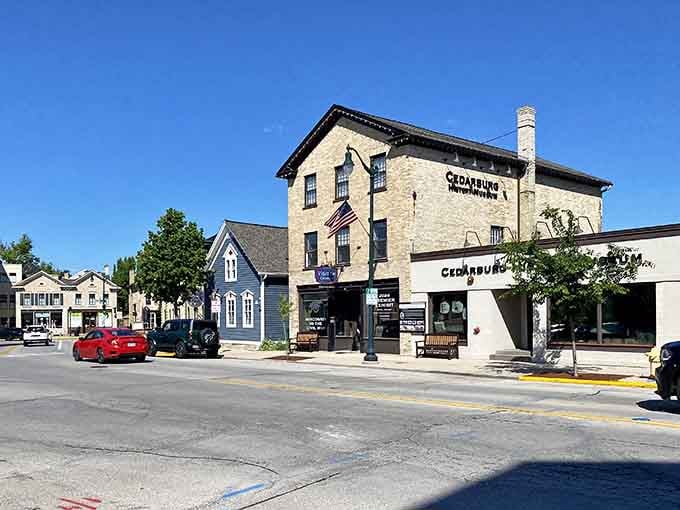 The Cedarburg History Museum stands proud in cream city brick, holding centuries of stories within its sturdy walls.