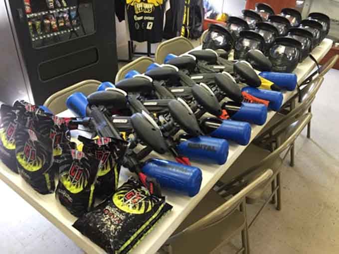 Rental markers lined up like soldiers, ready to help you channel your inner weekend warrior.