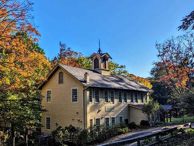 The Chester Museum stands proud in fall colors, preserving history in a building that's practically history itself.