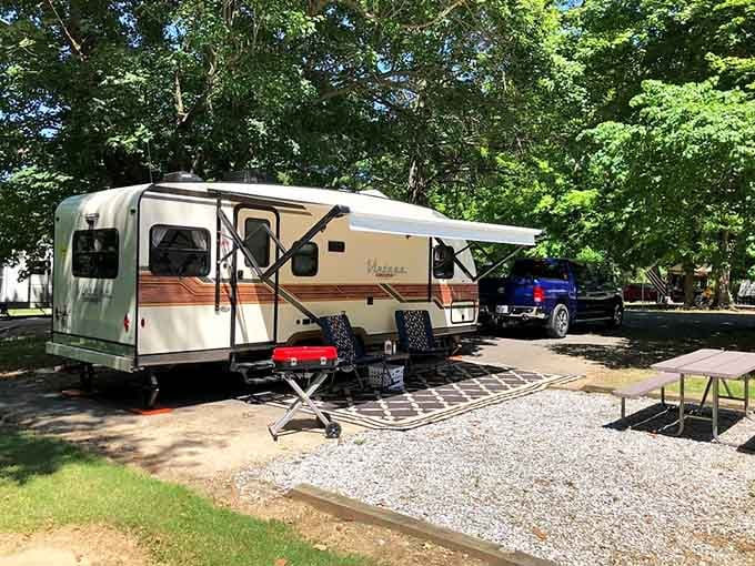 RV camping with historical significance and sunset views that'll make you forget you're still technically in Kentucky.
