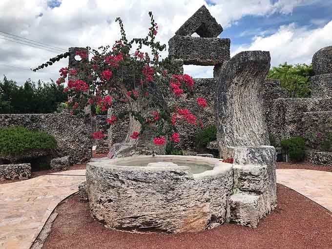 When your bathtub is carved from a single piece of coral, every bath becomes an archaeological experience with excellent drainage.