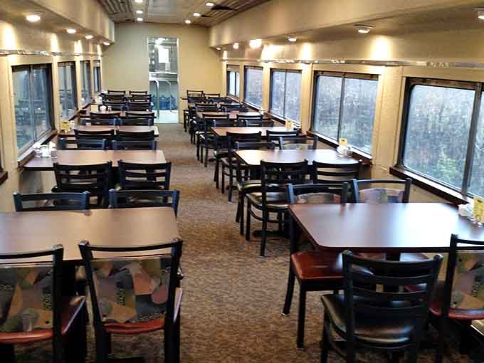 Clean tables, comfortable chairs, and scenery that beats any restaurant's wall art by a country mile.