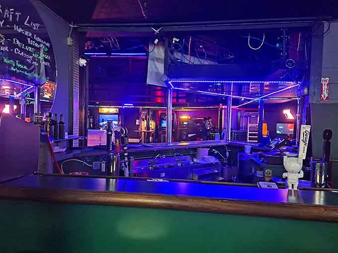 The bar glows with possibility, where craft meets nostalgia in every perfectly poured glass.
