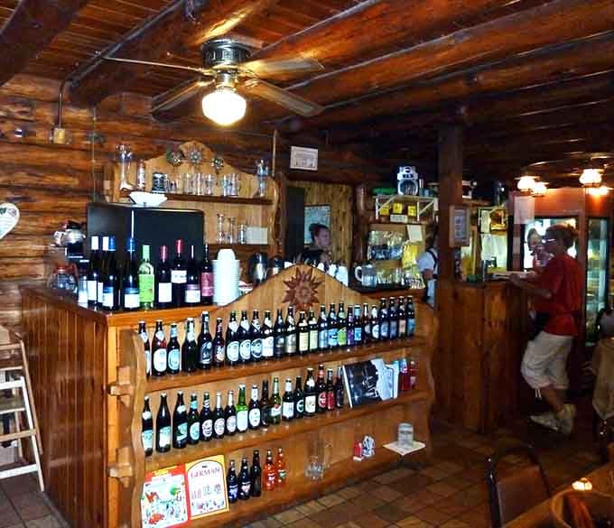 The bar showcases an impressive selection of German beers, because schnitzel without beer is just a missed opportunity.
