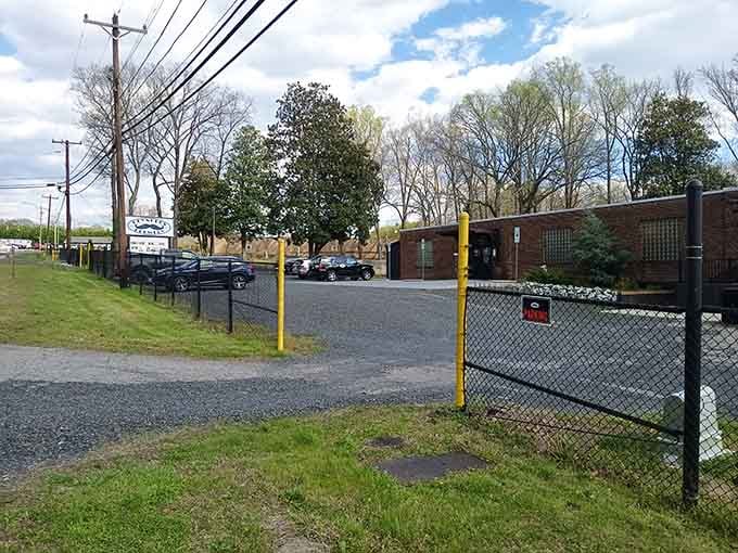 Green spaces and parking lots coexist peacefully, a rare sight that makes city dwellers weep with envy.