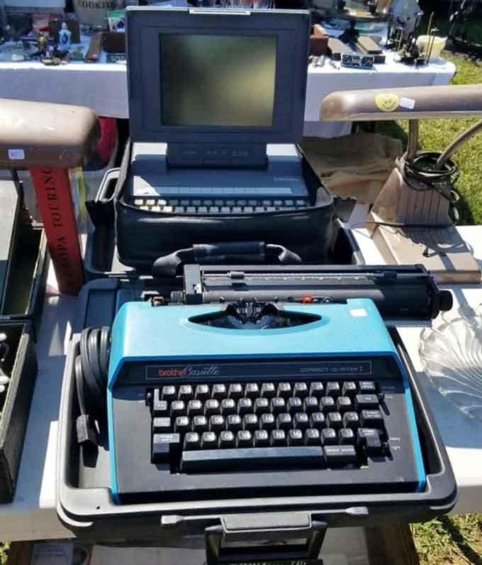 That turquoise typewriter has written better stories than most modern laptops, and it never needed a software update.