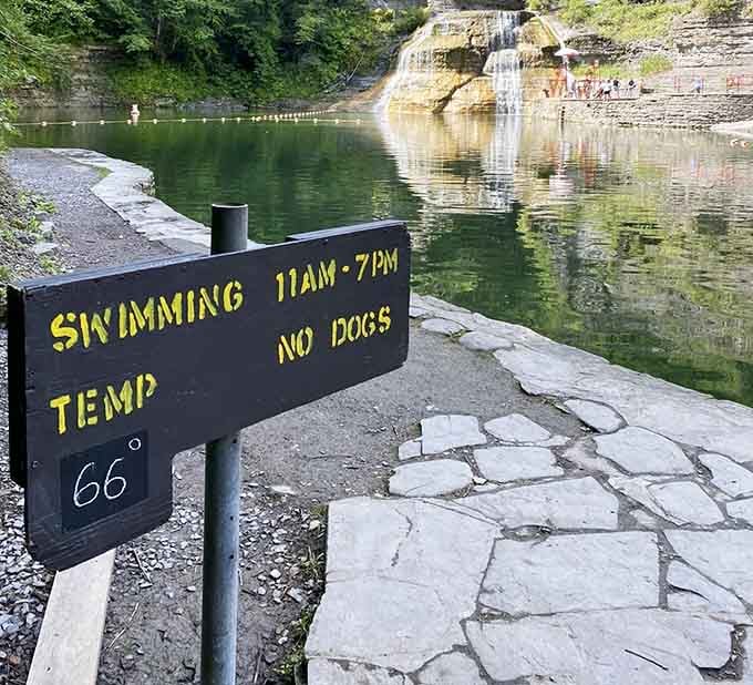 At 66 degrees, the water temperature hits that sweet spot between refreshing and "why did I do this?"