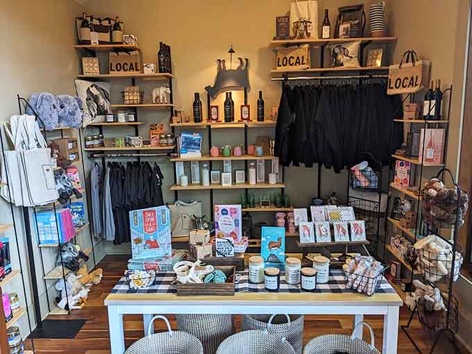 The gift shop stocks everything you need to remember this mountain escape, from wine to local treasures galore.