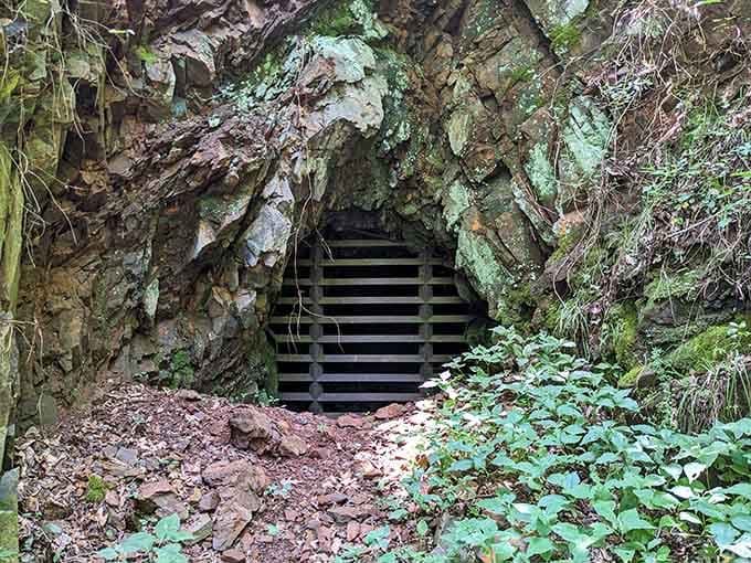 Old mine entrance looks like the set of an Indiana Jones movie, minus the booby traps.