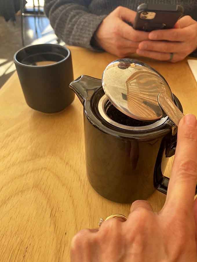 Even the tea service feels special here, served with the kind of attention that makes every beverage choice feel important.