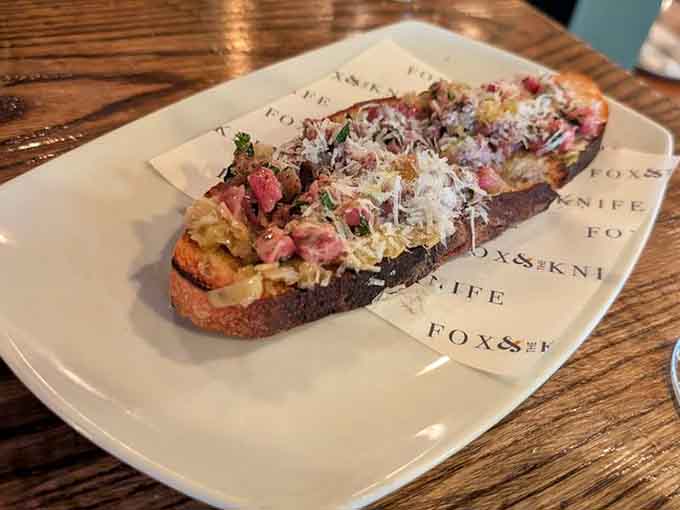 Carne cruda on toast proves that sometimes the best things come in small, perfectly composed, utterly delicious packages.