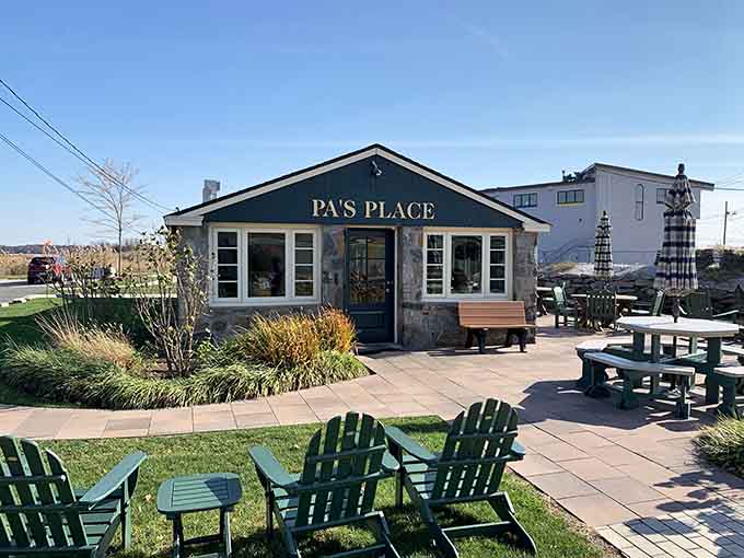 Pa's Place beckons with Adirondack chairs that practically beg you to sit down and stay awhile with good food.