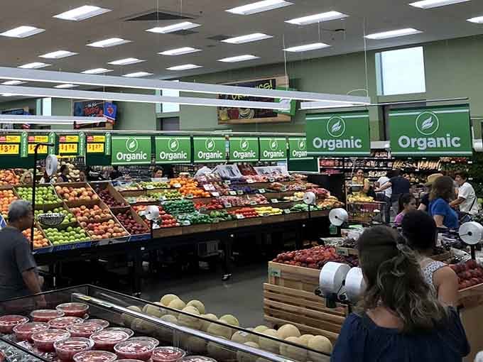 Organic produce displayed with the kind of care usually reserved for crown jewels, except these are actually good for you.