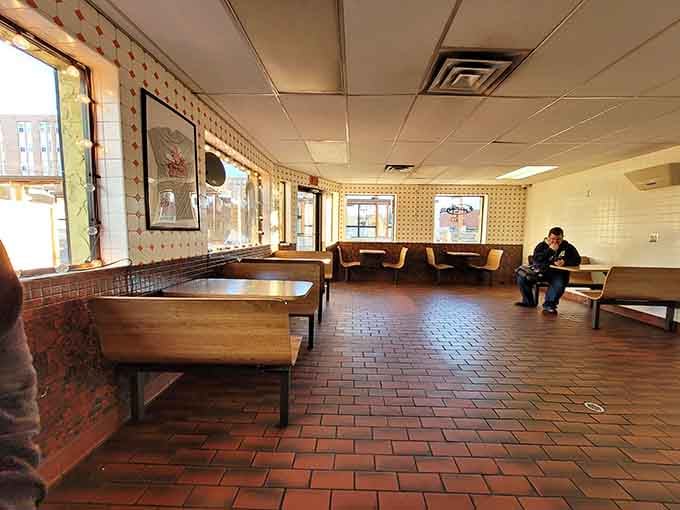 The dining area where countless Minnesotans have experienced their fried chicken awakening over the decades.
