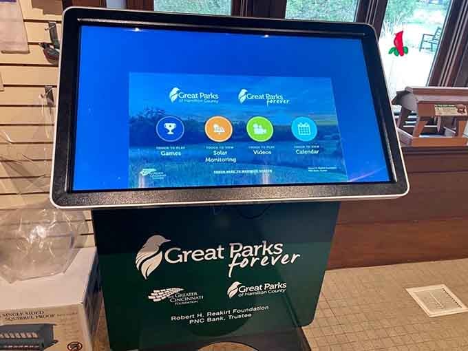 Modern technology meets garden magic with this interactive kiosk, helping visitors navigate their fairytale adventure with 21st-century efficiency.
