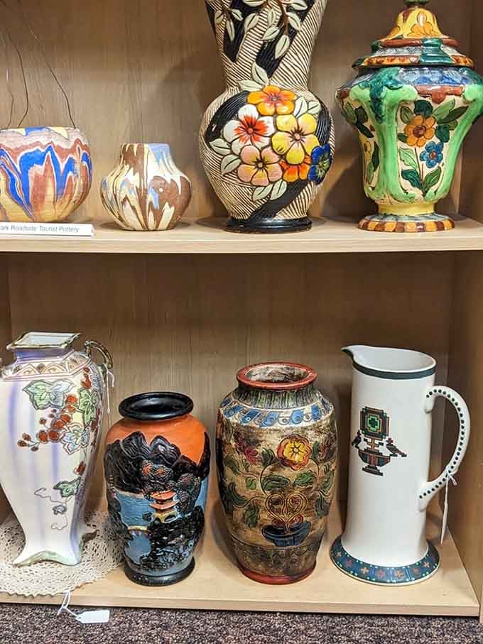 Hand-painted ceramics showcasing the kind of craftsmanship that required actual patience and skill.