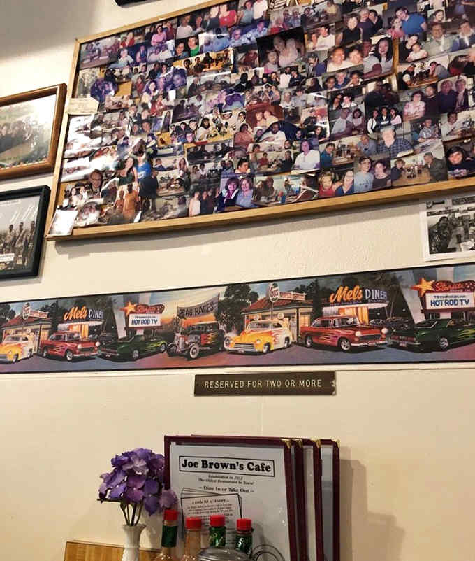 Customer photo collages and classic diner memorabilia prove this place has been making memories for generations.