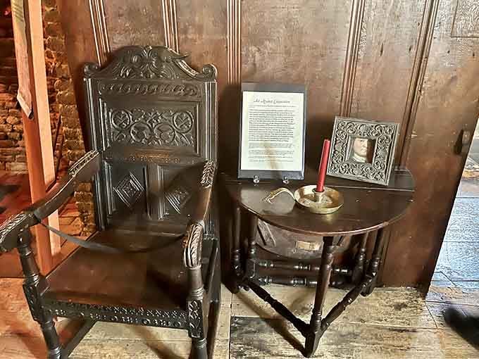 Magistrate Corwin sat in chairs like this, deciding fates while probably wishing for better lumbar support.