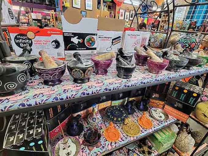 Mortar and pestle sets await their destiny, whether that's grinding herbs or just looking mysteriously witchy on your counter.