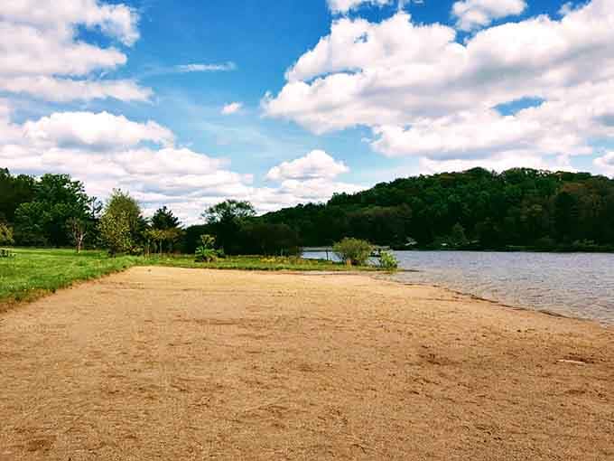 Real sand, real beach, real Pennsylvania: three things that sound contradictory but somehow work beautifully together here.