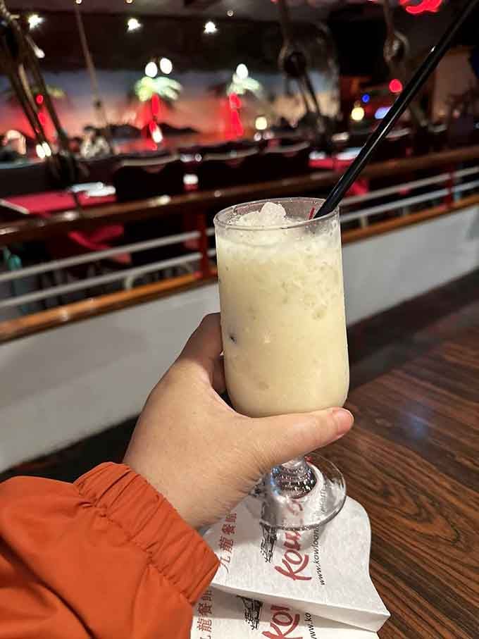 A frosty Piña Colada proves you don't need a beach when you've got this kind of commitment.