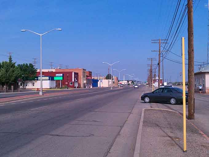 Wide streets built for a slower pace, where rush hour means three cars at the stoplight.