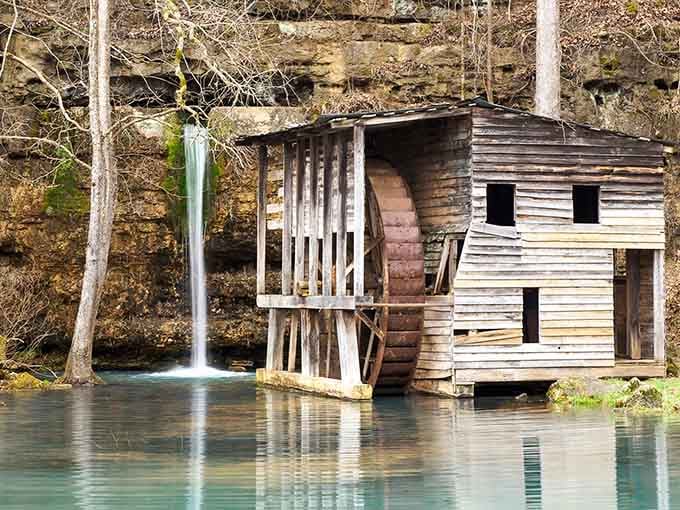 Falling Spring Mill stands as proof that Missouri's pioneers knew how to pick the prettiest spots.