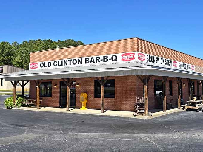Old Clinton Bar-B-Q's classic building promises slow-smoked meats prepared with the patience and care that great barbecue absolutely demands.