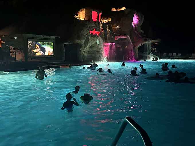 Movie nights at the pool combine two great things: swimming and not having to clean your living room.