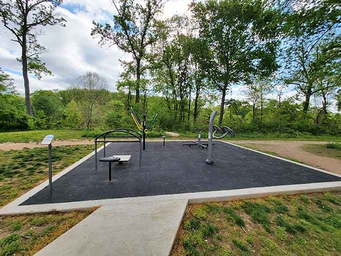 Outdoor fitness equipment means you can work out while enjoying views that beat any gym window.