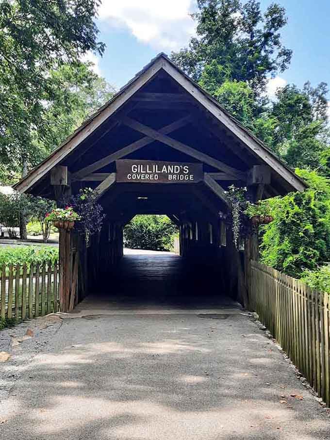 Gilliland's Covered Bridge adds that perfect touch of nostalgia, like stepping into a postcard from another era.