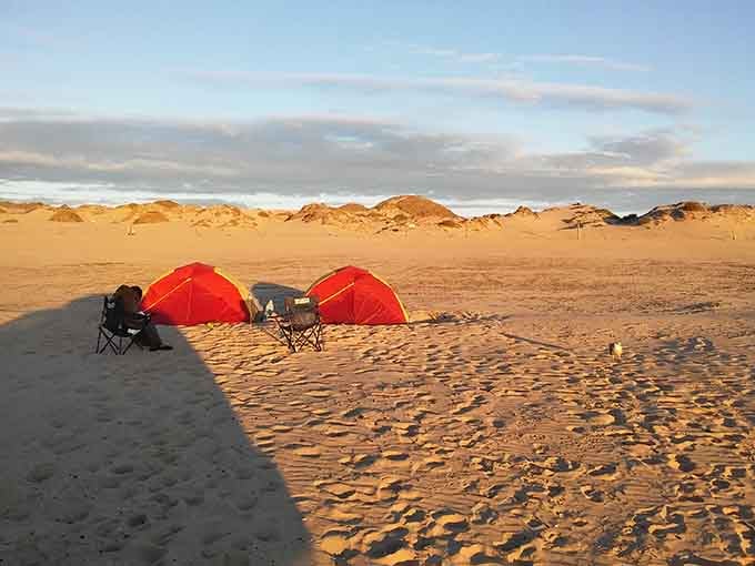 Pitch your tent on the beach and wake to sunrise without leaving your sleeping bag.