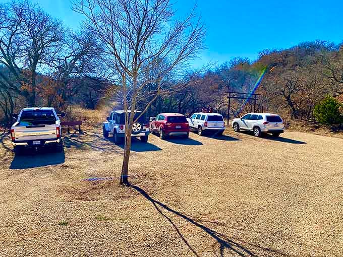 When the parking area's this full, you know you've found something special that's still delightfully off-radar.