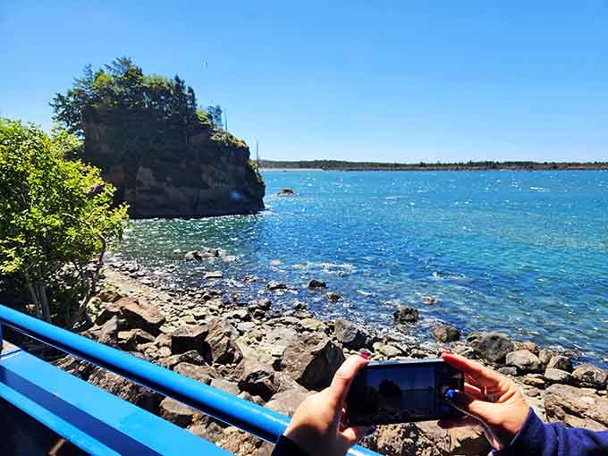 When the view demands documentation, even the most camera-shy travelers become enthusiastic photographers capturing coastal magic.