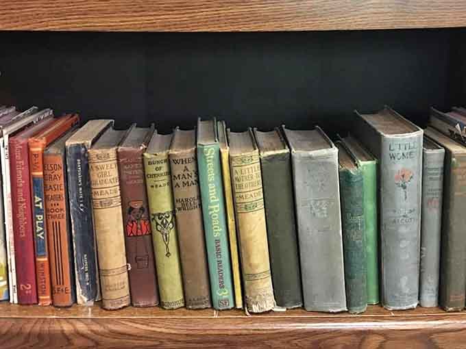 Weathered spines holding forgotten stories, each book a time capsule from an era before screens ruled everything.