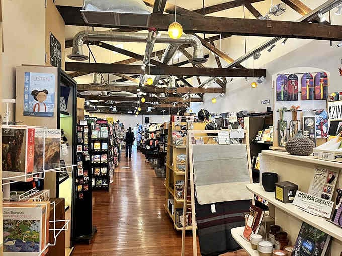 Wide aisles and thoughtful displays make browsing here an actual pleasure instead of an obstacle course to navigate.