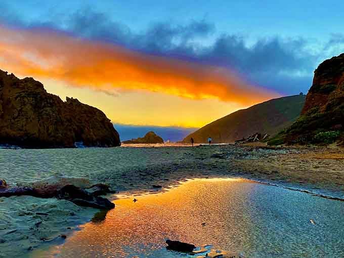 That sunset sky isn't a filter. Pfeiffer Beach just shows off like this on a regular Tuesday.