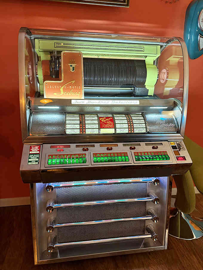 This Seeburg jukebox still knows how to set the mood better than any smartphone playlist ever could.