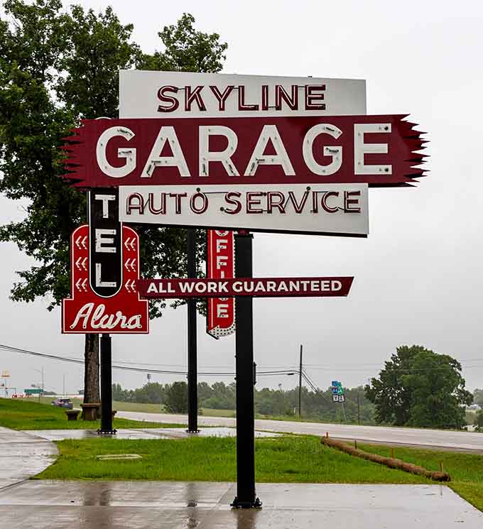 Skyline Garage guaranteed all work, back when your mechanic knew your name and actually fixed things to last.