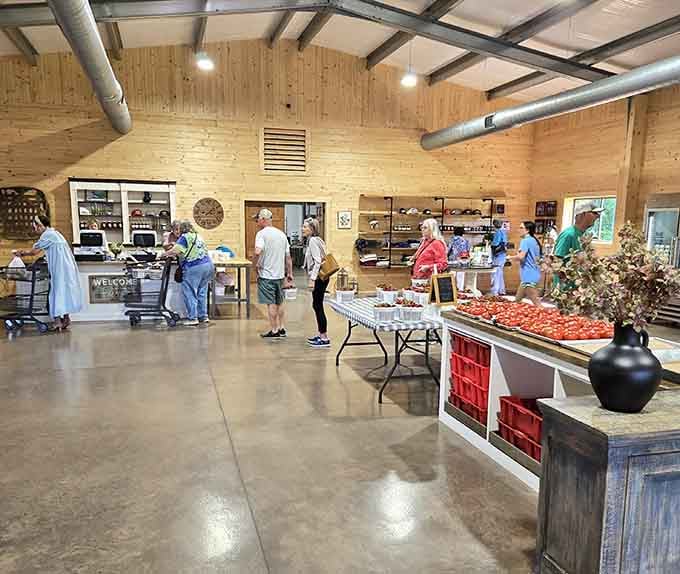 Inside, the spacious market buzzes with happy customers who've discovered where real food actually comes from.